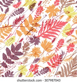 Seamless Light Color Realistic Leaf Pattern Stock Vector (Royalty Free ...