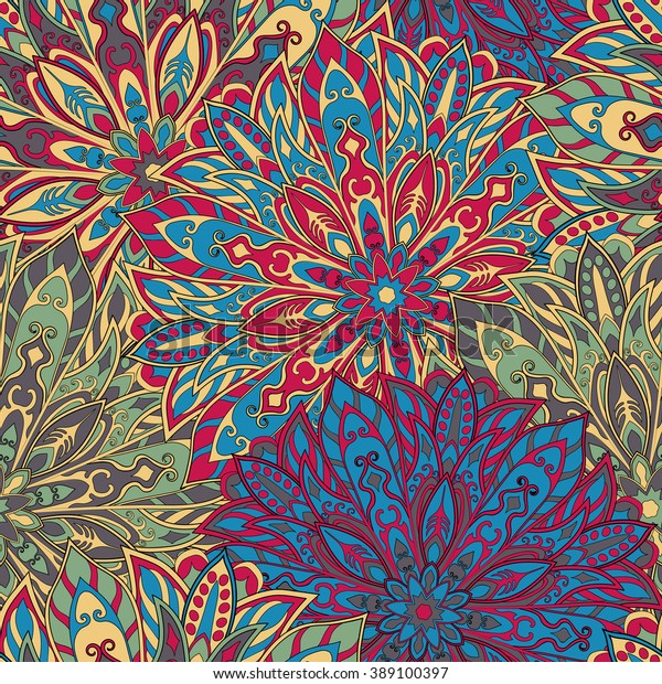 Seamless Mandala Pattern Printing On Fabric Stock Vector (Royalty Free ...