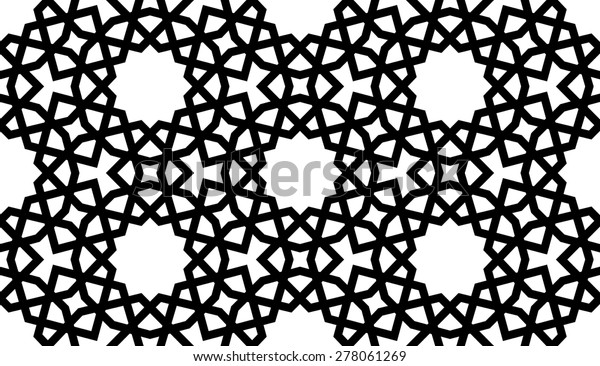 Seamless Mashrabiya Style Pattern Black Lines Stock Vector (Royalty ...