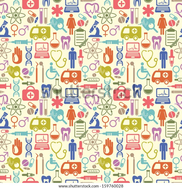 Seamless Medical Background Stock Vector (Royalty Free) 159760028 ...