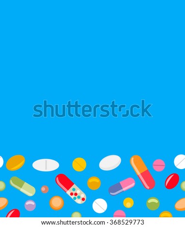 Seamless Medical Border Pills Tablets Set Stock Vector (Royalty Free ...