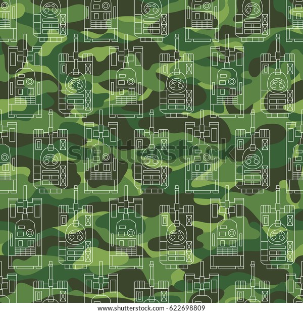 Seamless Military Pattern Tanks On Camouflage Stock Vector (Royalty ...