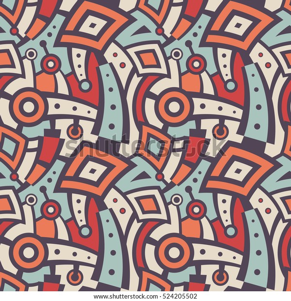 Seamless Modern Art Futuristic Pattern Vector Stock Vector (Royalty ...