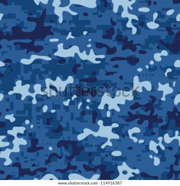 Seamless Modern Navy Camouflage Pattern Stock Vector (Royalty Free ...