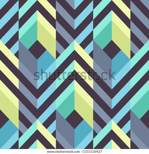 Seamless Modern Pattern Stripes Rhombuses Vector Stock Vector (Royalty ...