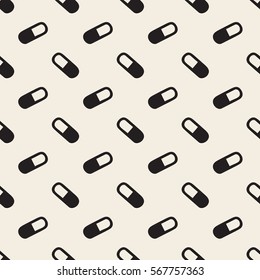 Seamless Monochrome Drugs Pattern Background Stock Vector (Royalty Free ...