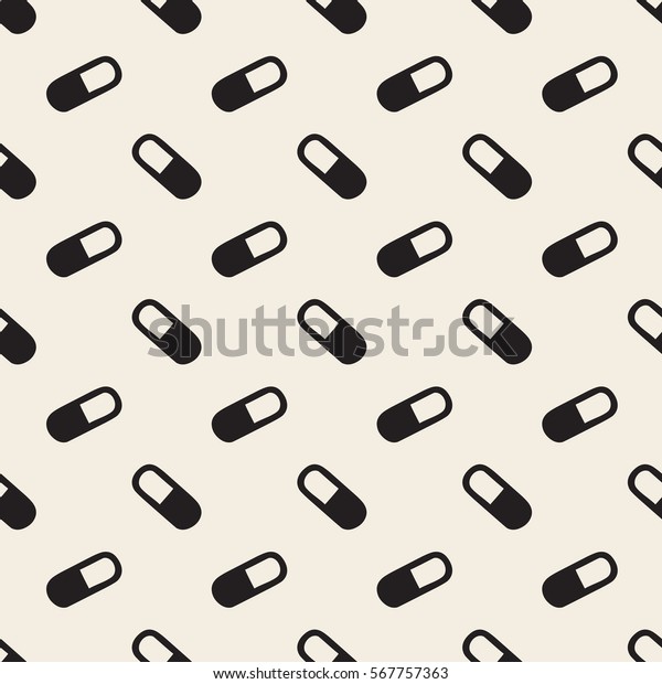 Seamless Monochrome Drugs Pattern Background Stock Vector (Royalty Free ...