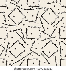 Seamless Monochrome Square Border Star Shape Stock Vector (Royalty Free ...