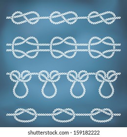 Seamless Nautical Rope Knot Borders Gradient: vector de stock (libre de ...
