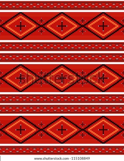 Seamless Navajo Textile Red Pattern Stock Vector (Royalty Free) 115108849