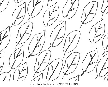 Seamless One Line Design Tree Leaves Stock Vector (Royalty Free ...