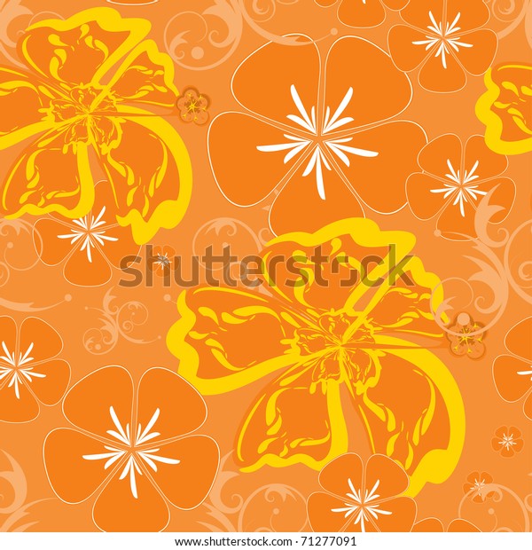 Seamless Orange Hawaii Pattern Stock Vector (Royalty Free) 71277091