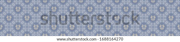 Seamless Ornate Medallion Border Pattern French Stock Vector (Royalty ...