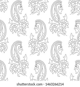 Seamless Paisley Flower Design Pattern On Stock Vector (Royalty Free ...