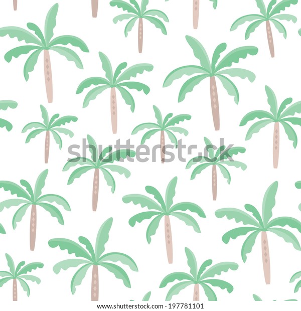 Seamless Pastel Palm Tree Illustration Background Stock Vector (Royalty ...