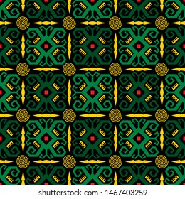Seamless Patern Dayak Ethnic Patterntraditional Indonesian Stock Vector ...