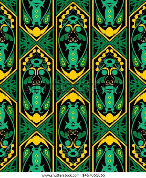Seamless Patern Dayak Ethnic Patterntraditional Indonesian Stock Vector ...