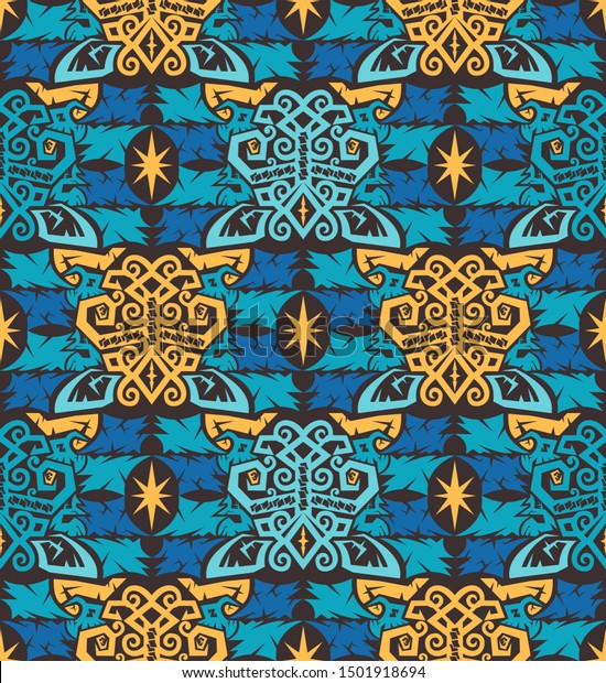 Seamless Patern Dayak Ethnic Patterntraditional Indonesian Stock Vector ...