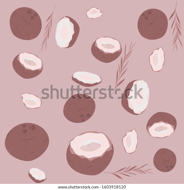 Seamless Patter Coconuts Tropical Abstract Background Stock Vector ...