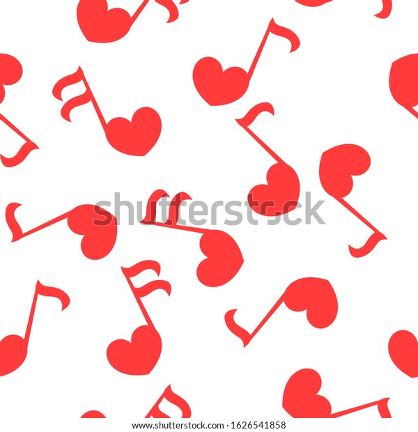 Seamless Patter Love Music Notes Hearts Stock Vector (Royalty Free ...
