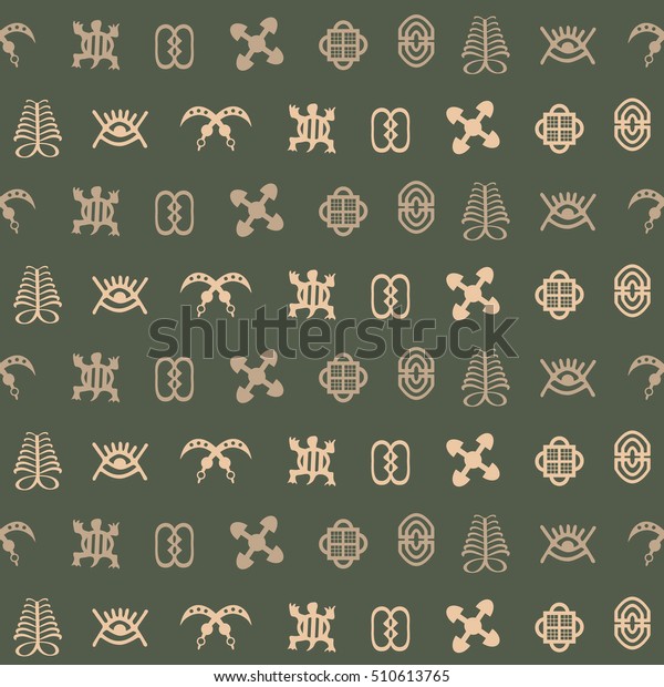 Seamless Pattern Adinkra Symbols Your Design Stock Vector (Royalty Free ...