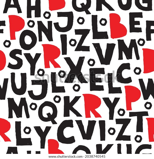 Seamless Pattern Alphabet Letter Pattern Art Stock Vector (Royalty Free ...