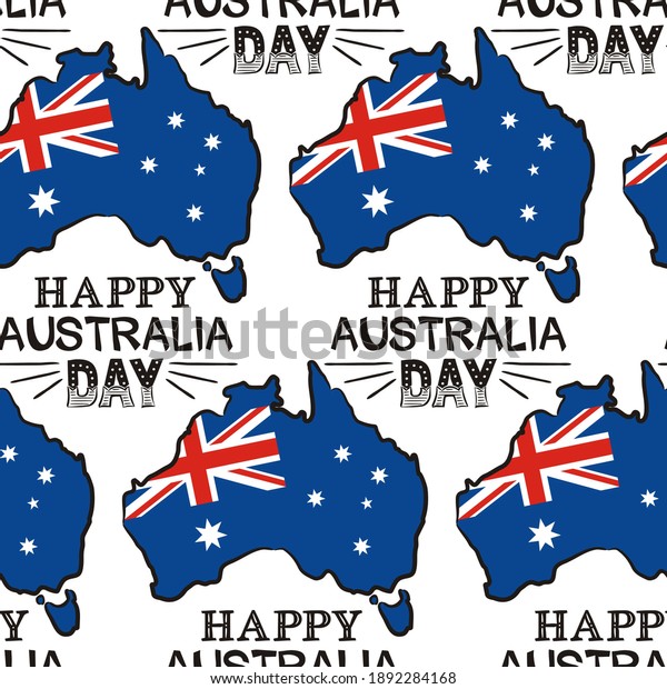 Seamless Pattern Australia Day Logo Map Stock Vector (Royalty Free ...