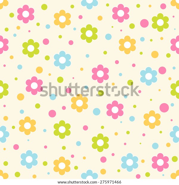 Seamless Pattern Baby Background Colorful Flowers Stock Vector (Royalty ...