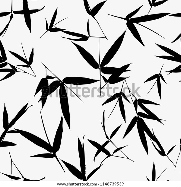 Seamless Pattern Bamboo Leaves Vector Illustration Stock Vector ...