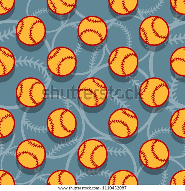 Seamless Pattern Baseball Softball Ball Graphics Stock Vector (Royalty ...
