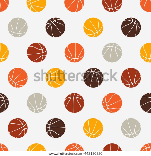 Seamless Pattern Basketball Stock Vector (Royalty Free) 442130320