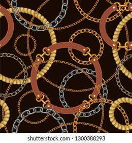 Seamless Pattern Belts Gold Silver Chains Stock Vector (Royalty Free) 1300388293 | Shutterstock