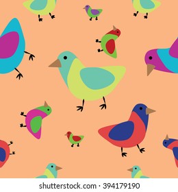 Seamless Pattern Birds Stock Vector (Royalty Free) 394179190 | Shutterstock