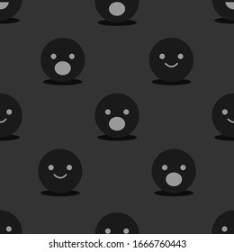 Seamless Pattern Black Cute Emojicartoon Hand Stock Vector (Royalty ...