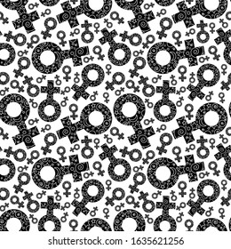 Seamless Pattern Black Female Symbol Female Stock Vector (Royalty Free ...