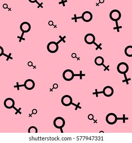 Seamless Pattern Black Female Symbols Female Stock Vector (Royalty Free ...