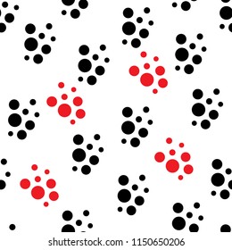 Seamless Pattern Black Red Dot Geometric Stock Vector (Royalty Free ...
