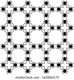 Seamless Pattern Black Spiders On White Stock Vector (Royalty Free ...