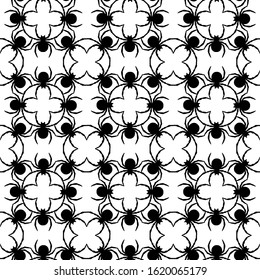Seamless Pattern Black Spiders On White Stock Vector (Royalty Free ...