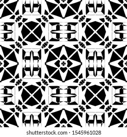 Seamless Pattern Black White Background Stock Vector (Royalty Free ...