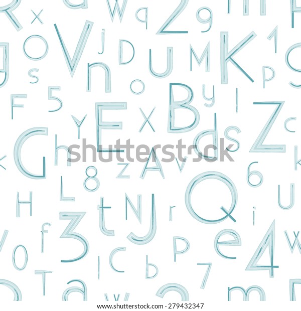 Seamless Pattern Blue Alphabet Letters Over Stock Vector (Royalty Free ...