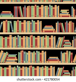 Vector Flat Illustration Library Book Shelf Stock Vector (Royalty Free ...