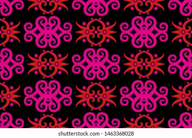 Seamless Pattern Borneo Batik Style Traditional Stock Vector (Royalty ...