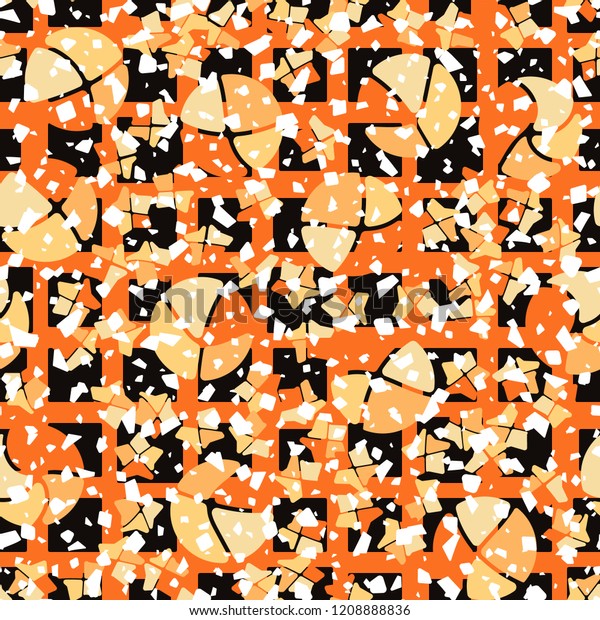 Seamless Pattern Broken Circles Stars Background Stock Vector (Royalty ...