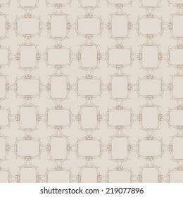 Seamless Pattern Brown Square Frame Elements Stock Vector (Royalty Free ...