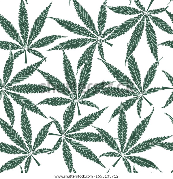 Seamless Pattern Cannabis Leaf Pattern Sketch Stock Vector (Royalty ...
