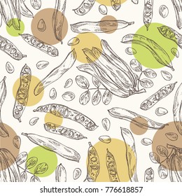 Seamless Pattern Carob Branch Carob Pods Stock Vector (Royalty Free ...
