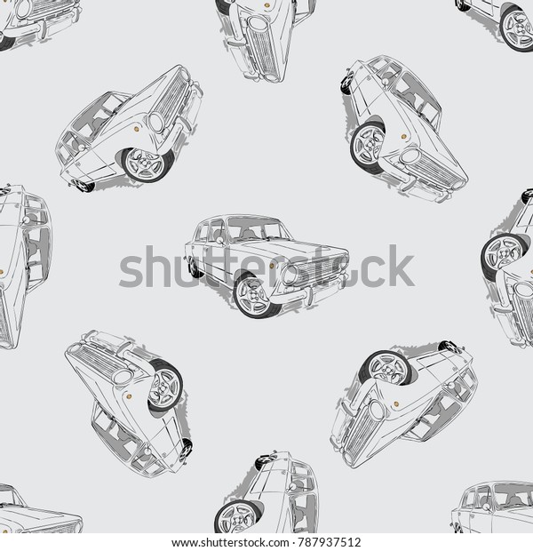 Seamless Pattern Cars Retro Car Vector 库存矢量图（免版税）787937512 | Shutterstock