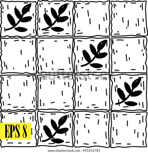 Seamless Pattern Ceramic Tiles Drawing By Stock Vector (Royalty Free ...