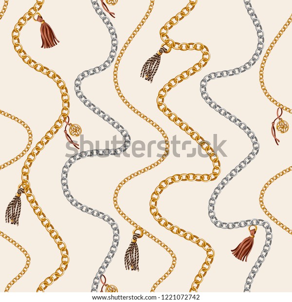 Seamless Pattern Chain Fabric Design Vector Stock Vector Royalty Free